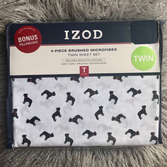 Izod | Bedding | Izod French Bulldog Frenchie Boston Twin Sheet Set ...